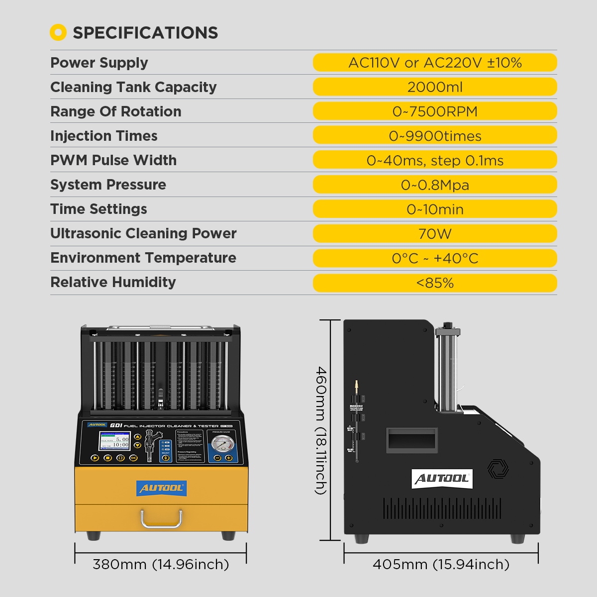 CT500 Fuel Injector Tester & Cleaner